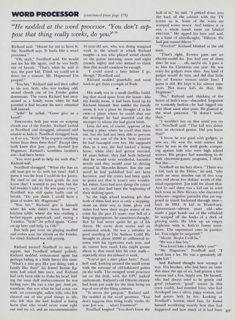 Word Processor of the Gods - Stephen King 1st's